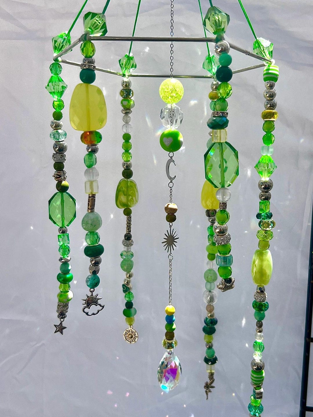 Green Bead Wind Chimes - Etsy