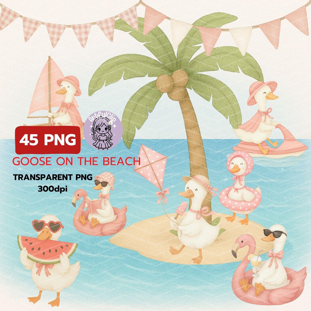 Silly Goose Clipart Vintage Spring Cottagecore, Birthday Party Baby ...