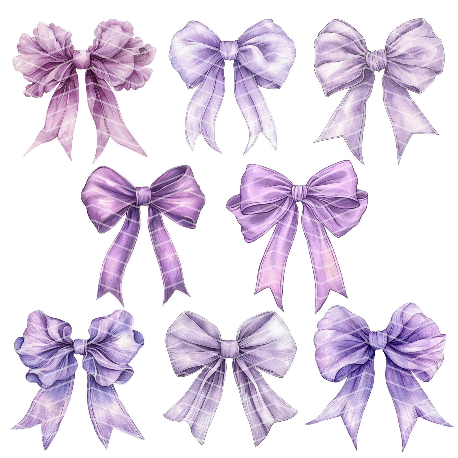 Purple Coquette Bow PNG, Watercolor Purple Bows Clipart, Ribbon Bow ...