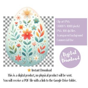Floral Easter Eggs Clipart, Floral Watercolor Easter Eggs Clipart ...