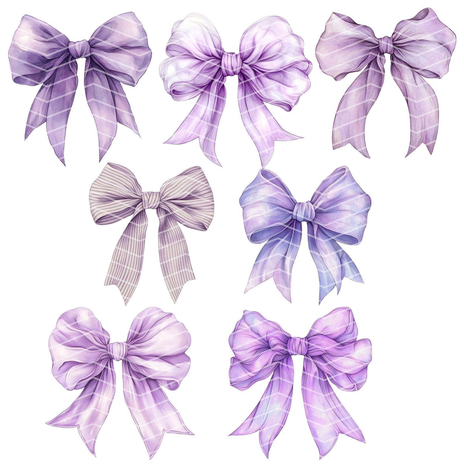 Purple Coquette Bow PNG, Watercolor Purple Bows Clipart, Ribbon Bow ...