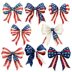 Coquette American Flag Clipart, Coquette Bow PNG, 4th of July ...