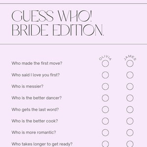 Guess Who? Wedding Game - Etsy