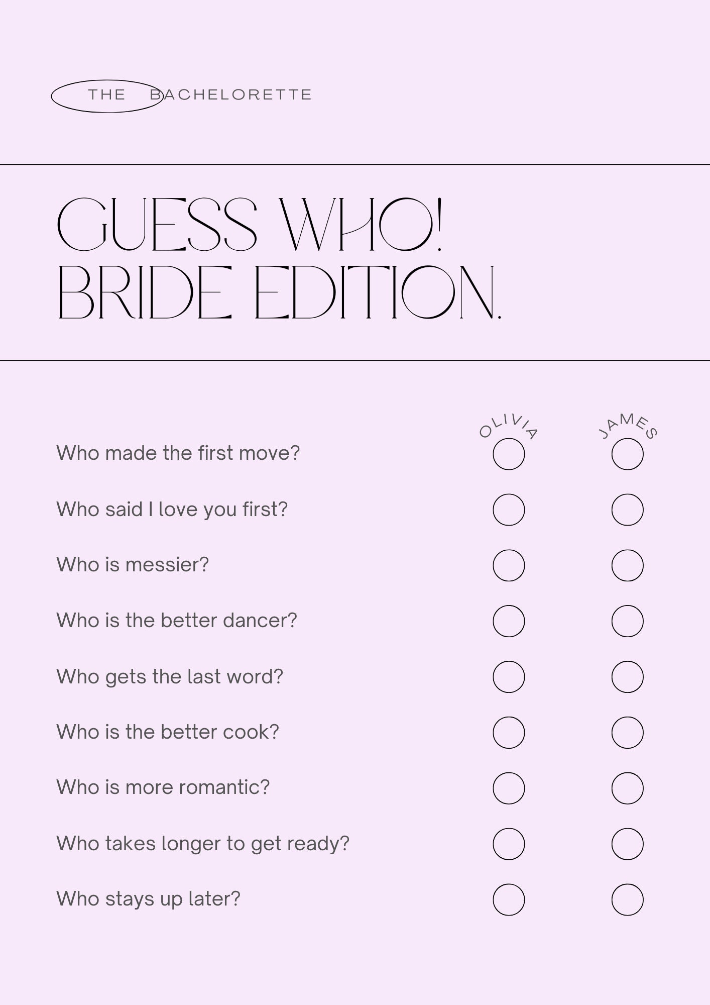 Guess Who? Wedding Game - Etsy