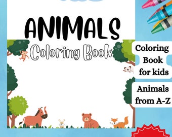 Digital Download Coloring Book for Kids Animals Edition - Etsy