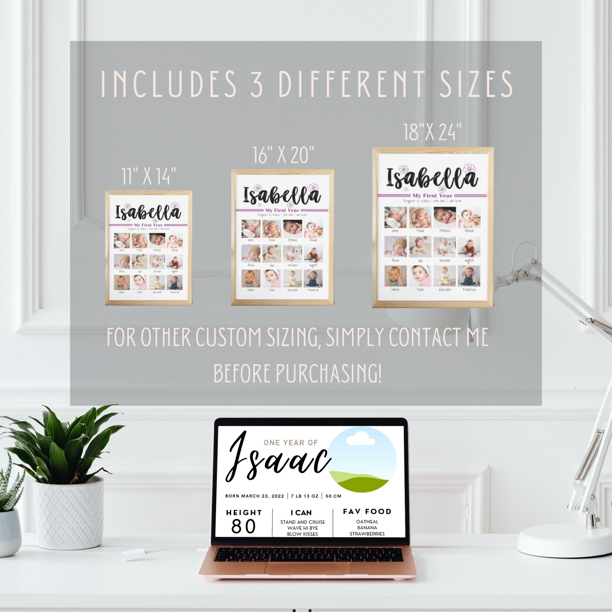 First Trip Around the Sun Baby Photo Board, Milestone Poster Printable ...