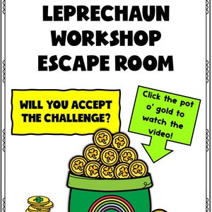 Escape Room for Kids, St. Patricks Day, Magic Leprechaun Gold ...