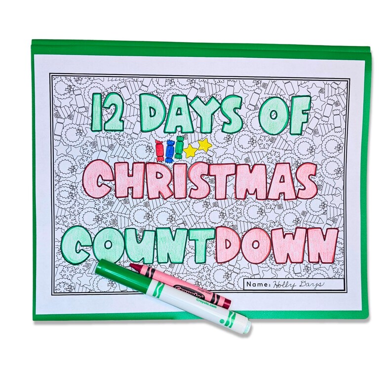 12 Days of Christmas Countdown Craft Activity, Build a Tree Printable ...