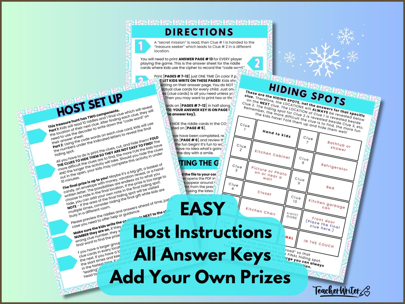 Winter Indoor Scavenger Hunt Yeti Abominable Snowman, Teen or Tween ...