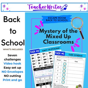 Back to School Escape Room, Mystery Game, Kids Puzzles (digital ...