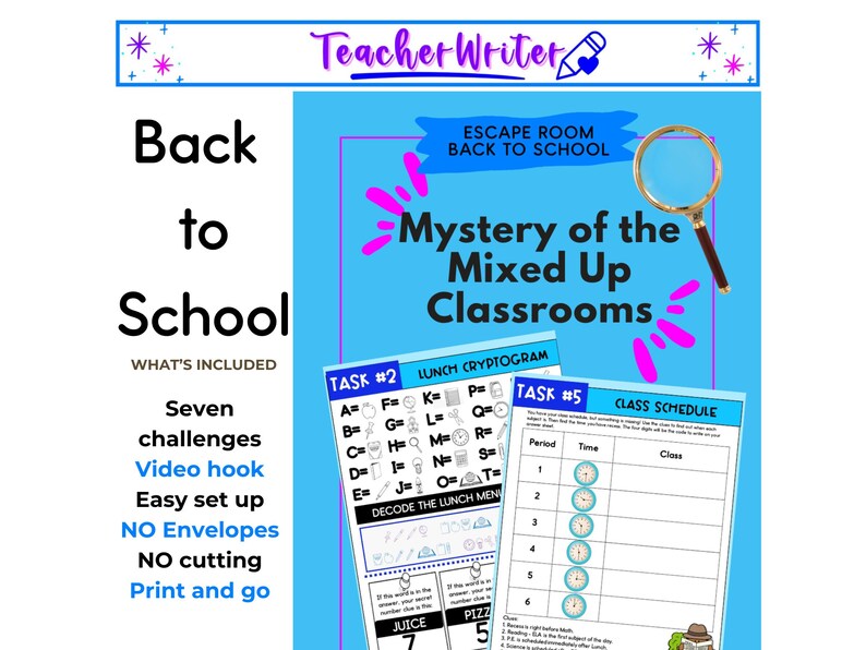 Back to School Escape Room, Mystery Game, Kids Puzzles (digital ...