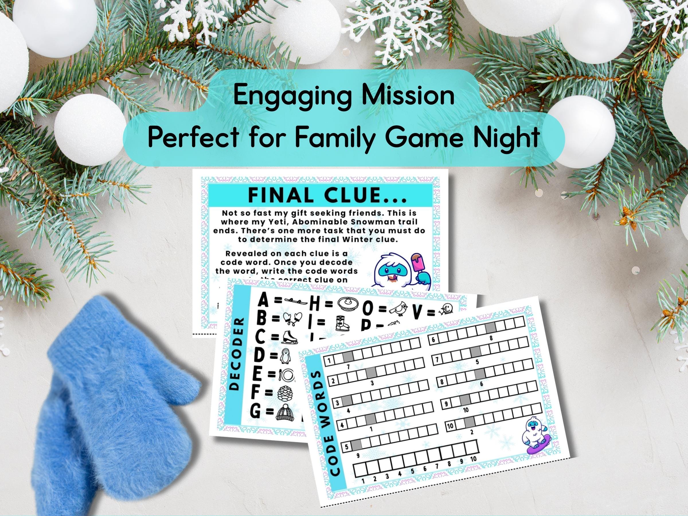 Winter Indoor Scavenger Hunt Yeti Abominable Snowman, Teen & Tween ...