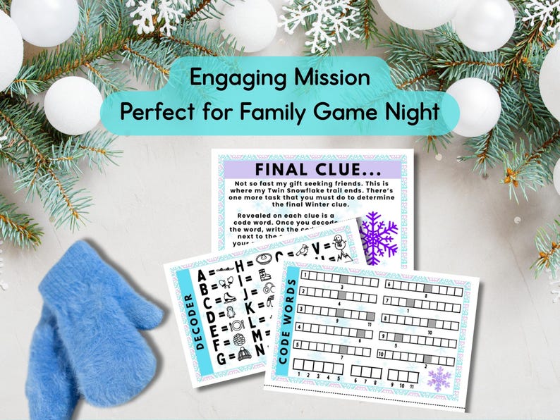 Winter Indoor Scavenger Hunt Snowflake Twins Kids Tween Party Mystery ...