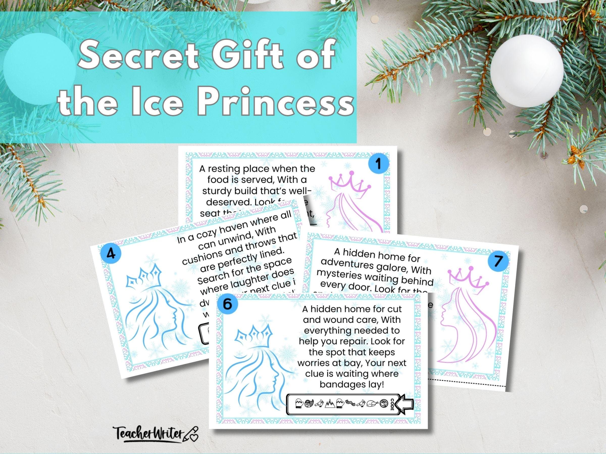 Winter Indoor Scavenger Hunt Ice Princess, Magical Theme Party, Mystery ...