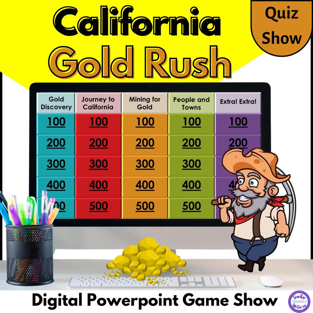 California Forty Niners Gold Rush Days Game Show Quiz for Kids ...