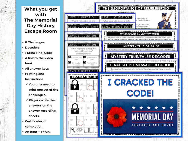 Escape Room for Kids, Memorial Day History, Decoration Day, Memorial ...