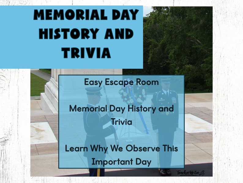 Escape Room for Kids, Memorial Day History, Decoration Day, Memorial ...
