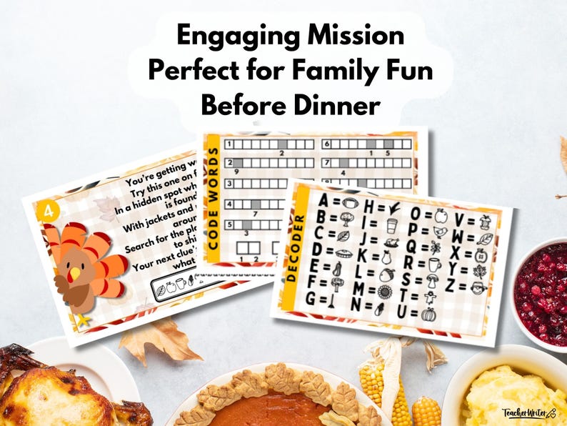 Thanksgiving Indoor Scavenger Hunt Tricky Tom Turkey Mystery Game ...