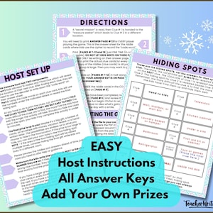 Winter Indoor Scavenger Hunt Snowflake Twins, Kids Tween Party, Mystery ...