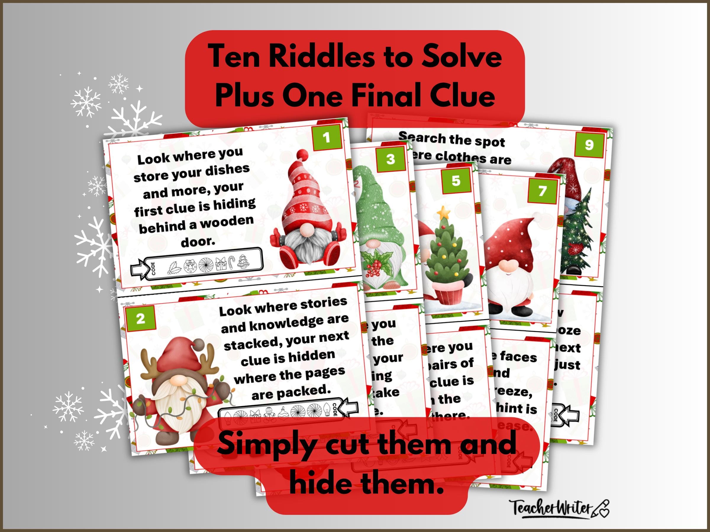 Christmas Indoor Scavenger Hunt Gnome Hide and Seek, Kids Theme Party ...
