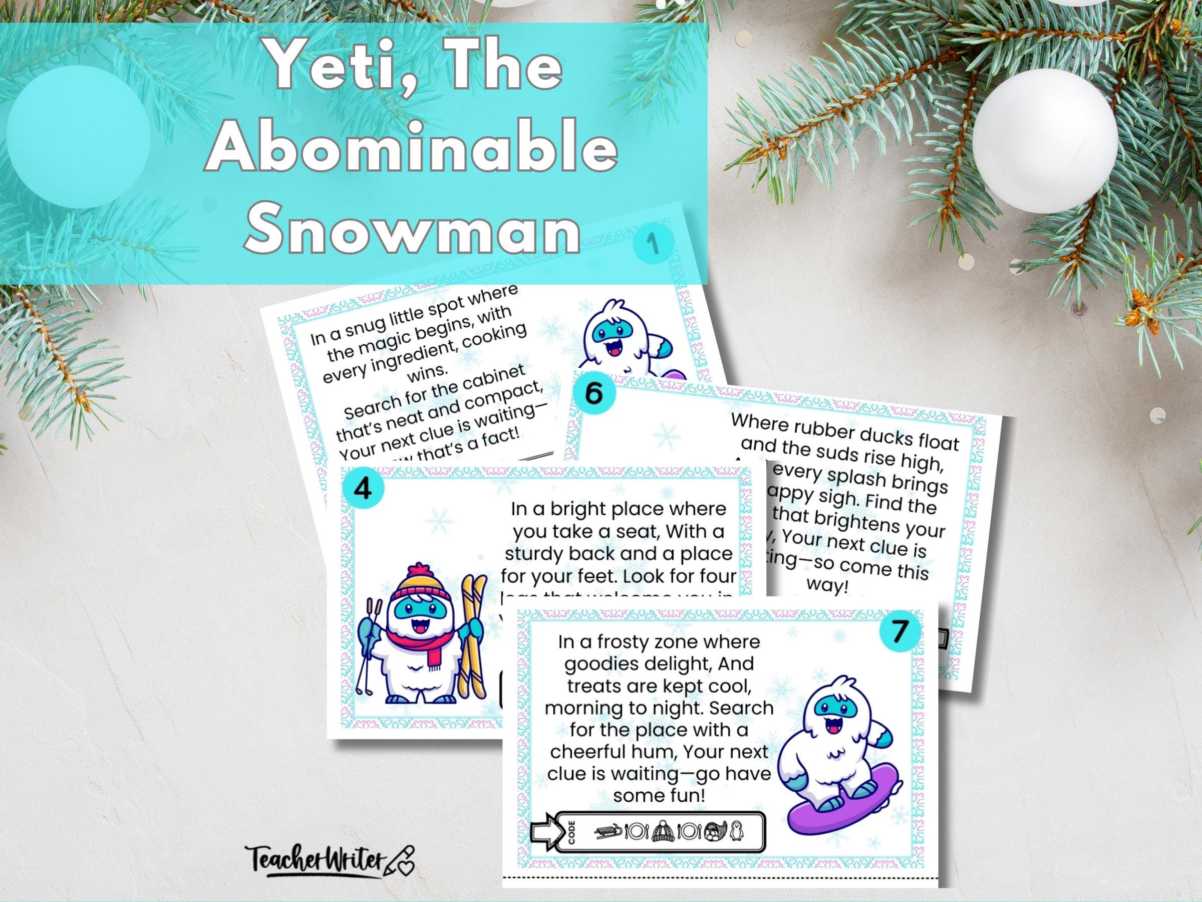 Winter Indoor Scavenger Hunt Yeti Abominable Snowman, Teen or Tween ...