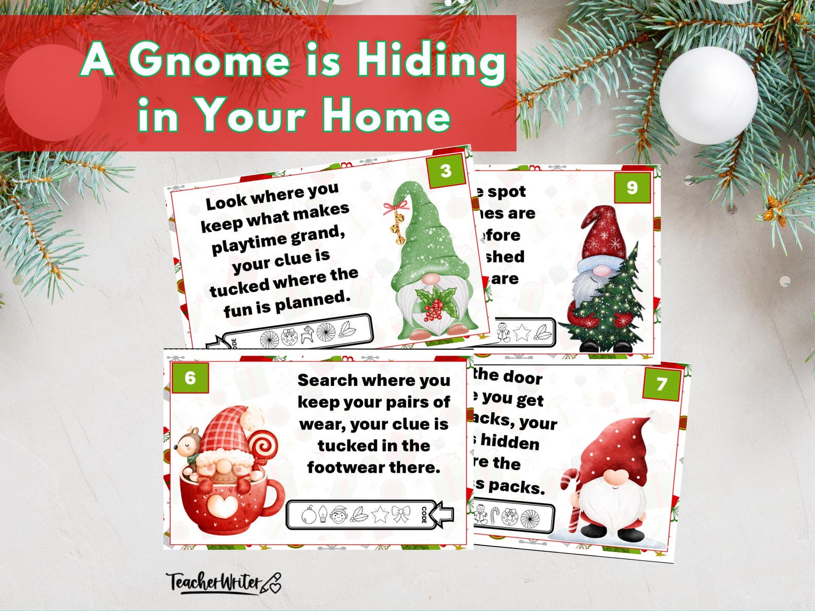 Christmas Indoor Scavenger Hunt Gnome Hide and Seek, Kids Theme Party ...