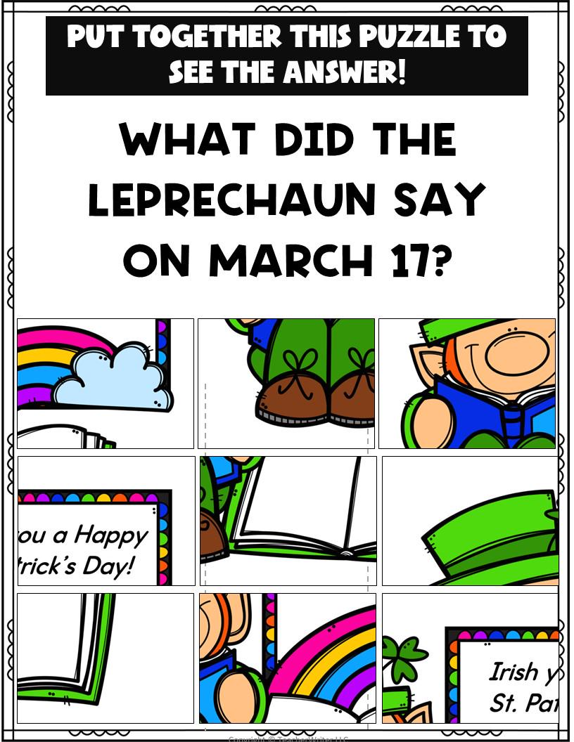 Escape Room for Kids, St. Patricks Day, Magic Leprechaun Gold ...