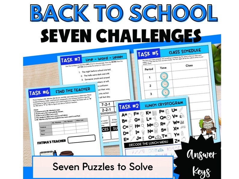 Back to School Escape Room, Mystery Game, Kids Puzzles (digital ...