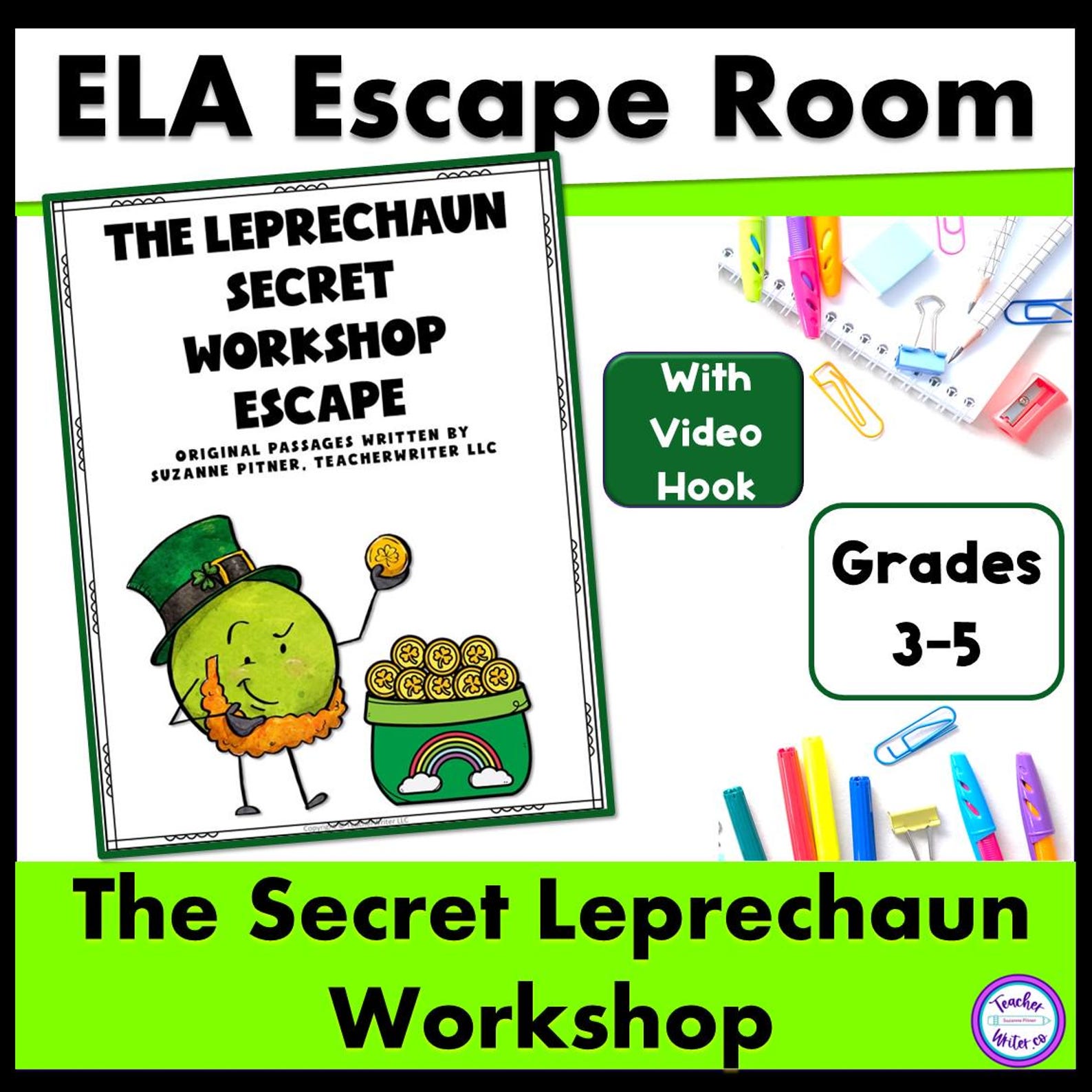 St. Patrick's Day Escape Room for Kids, Leprechaun Workshop (printable ...