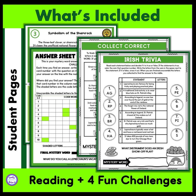 Escape Room for Kids, St. Patricks Day, Magic Leprechaun Gold ...