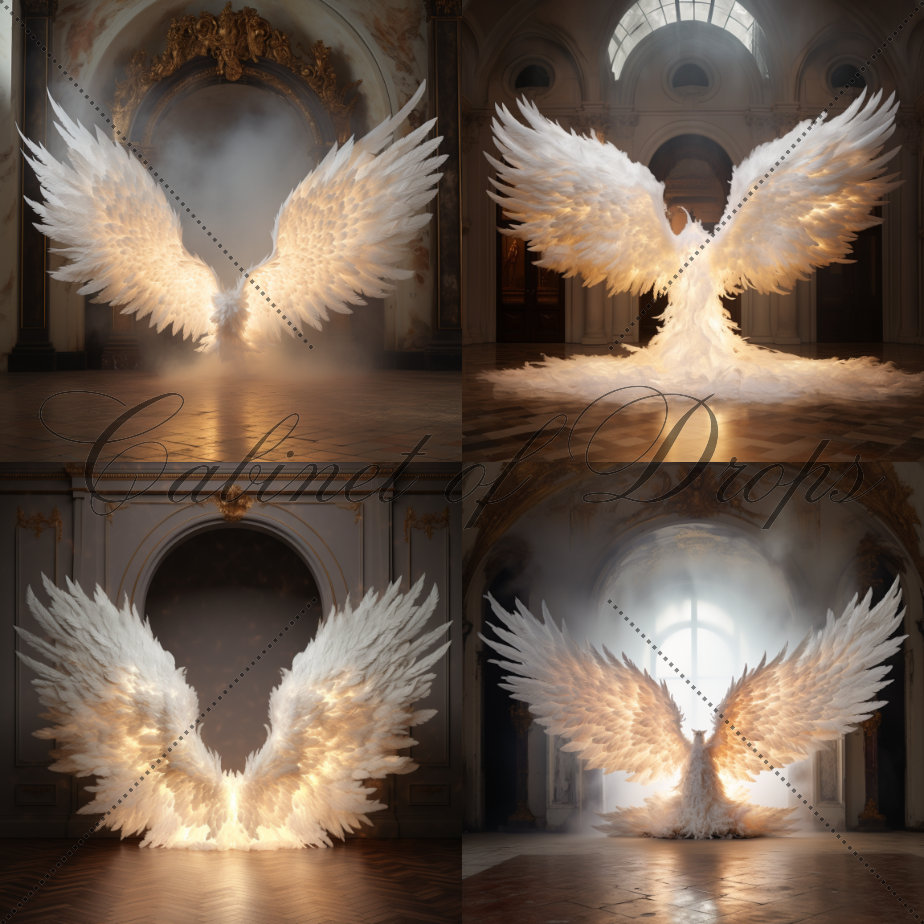 Fiery Glowing Angel Wings Digital Backdrops, Maternity Backdrop ...