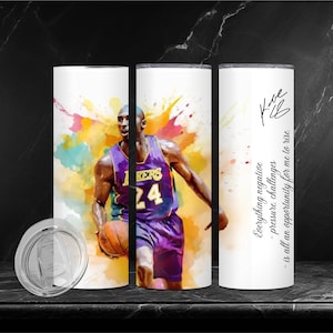 Kobe Bryant 20oz Sublimation Tumbler Wrap, Straight Tumbler Wrap PNG ...