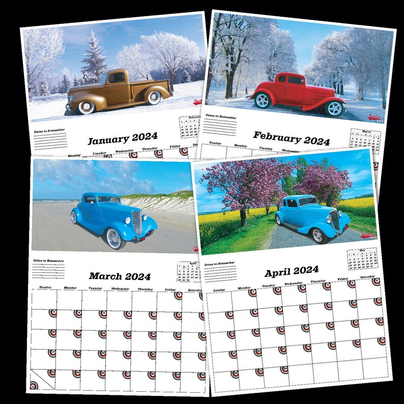 2024 Classic Cars Printable Calendar Digital Download - Etsy