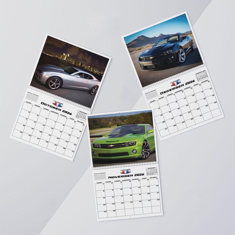 2026 Chevy Camaro Wall Calendar: Sports Car Enthusiast Garage Decor - Etsy
