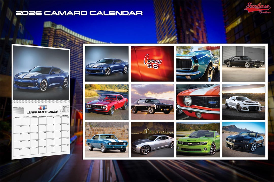 2026 Chevy Camaro Wall Calendar: Sports Car Enthusiast Garage Decor - Etsy