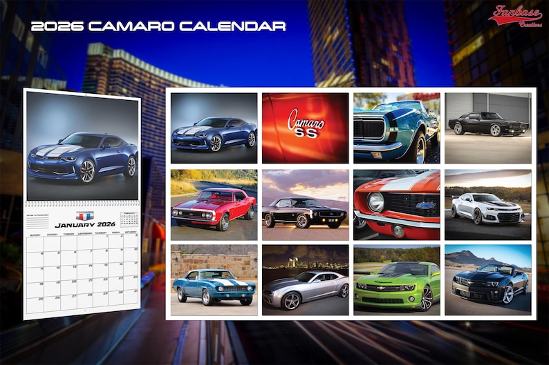 2026 Chevy Camaro Wall Calendar: Sports Car Enthusiast Garage Decor - Etsy