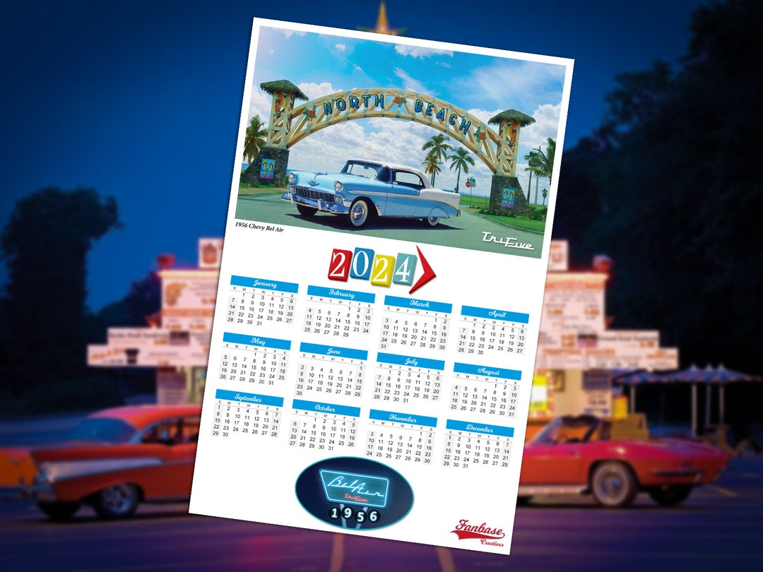 2024 '56 Chevy Bel Air Printable Calendar Digital Download Bel Air - Etsy