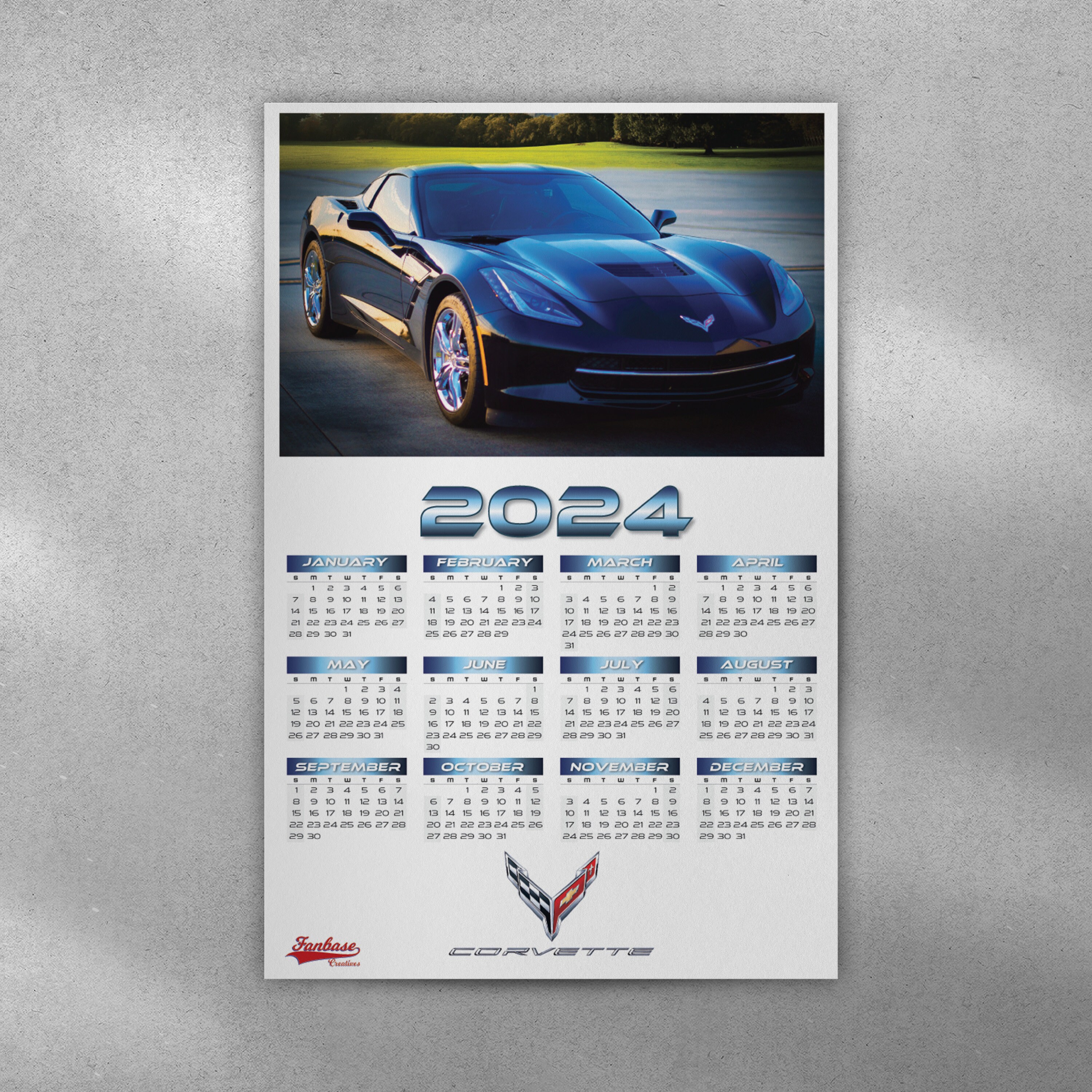 2024 Corvette Printable Calendar Digital Download - Etsy Canada