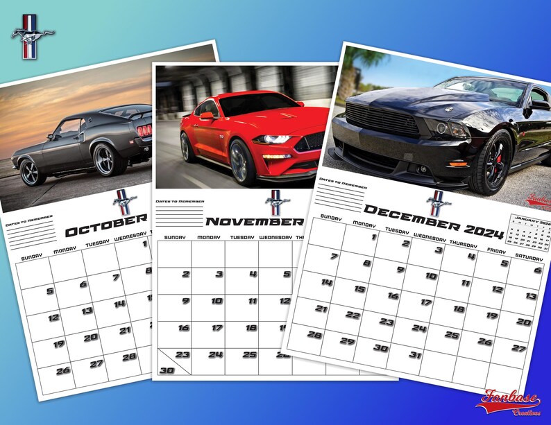 Printable 2025 Mustang Calendars (8.5" X 11") - Etsy