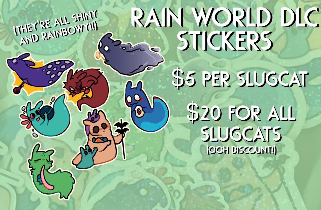 Rain World Homemade Slugcat DLC Fanart Stickers (holographic Vinyl ...