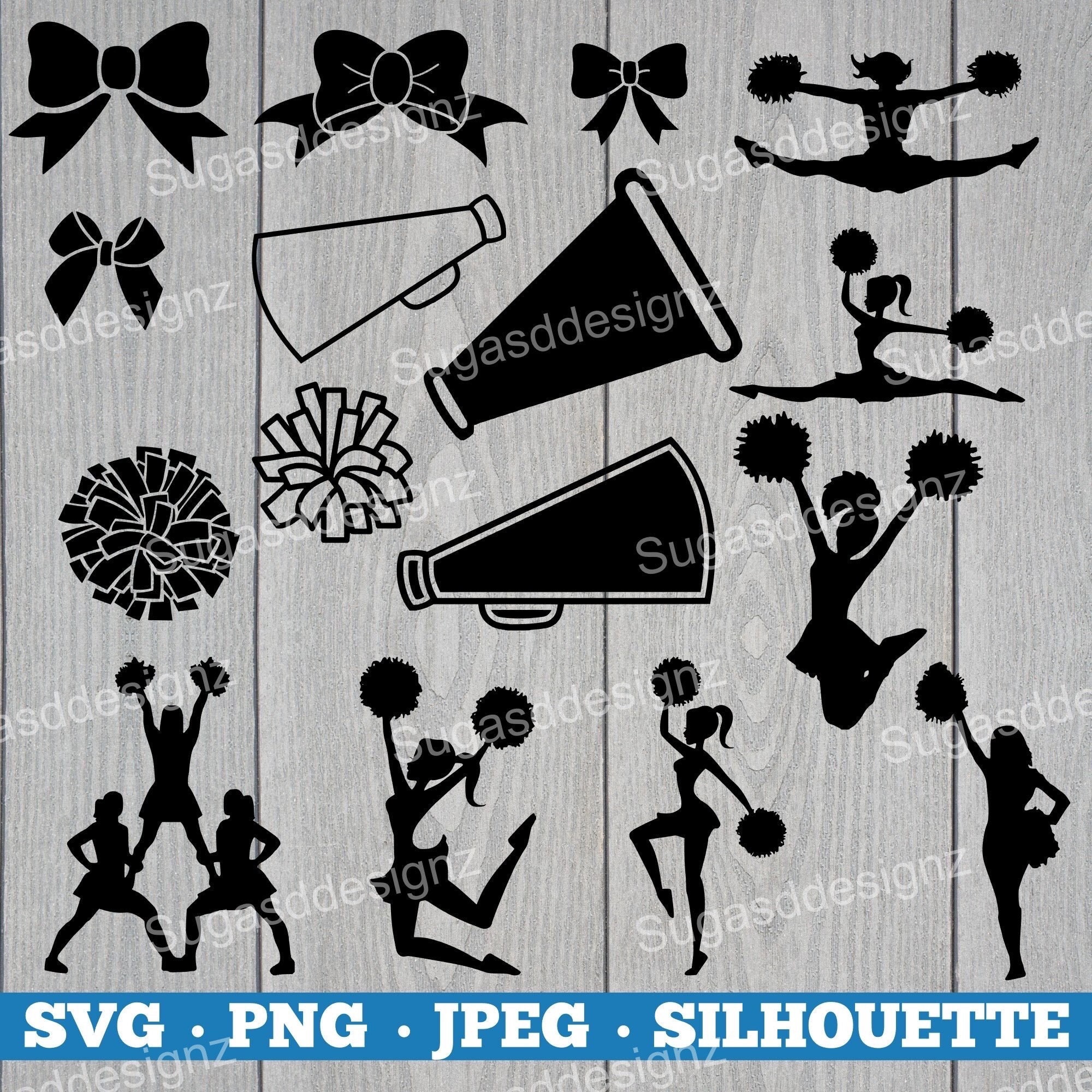 Cheer SVG Cheerleader SVG Megaphone Silhouette Studio - Etsy