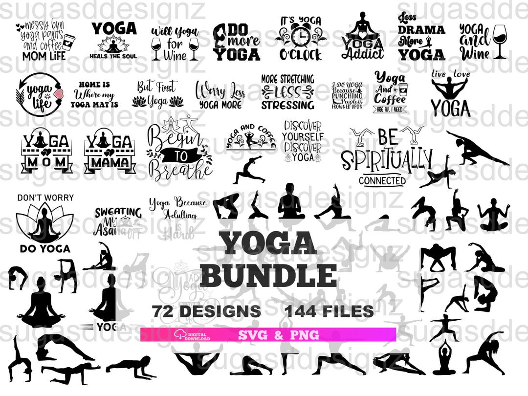 Yoga SVG, Yoga Svg Bundle, Namaste Svg, Yoga Png, Lotus Cut Files for ...
