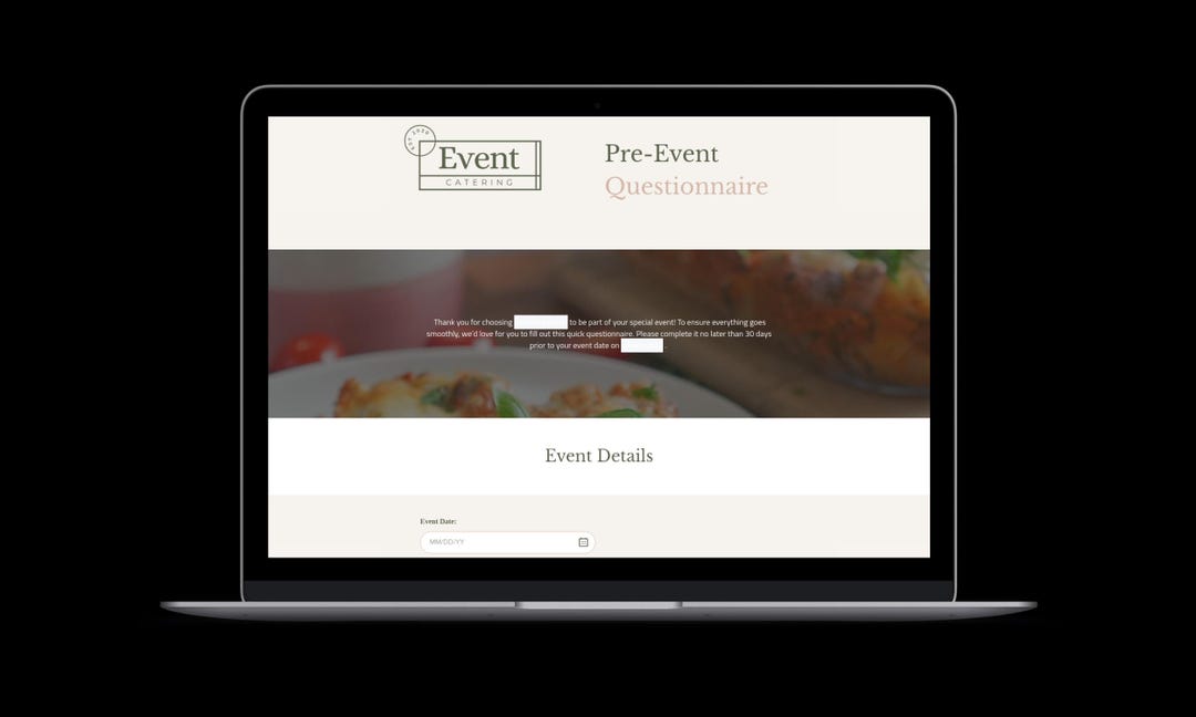 Catering Questionnaire - Etsy