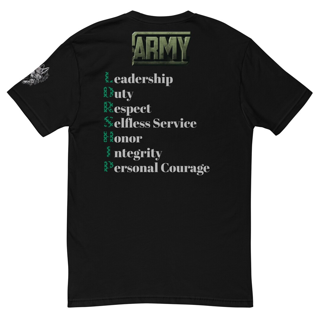 Shirt the 7 Army Values on Back - Etsy