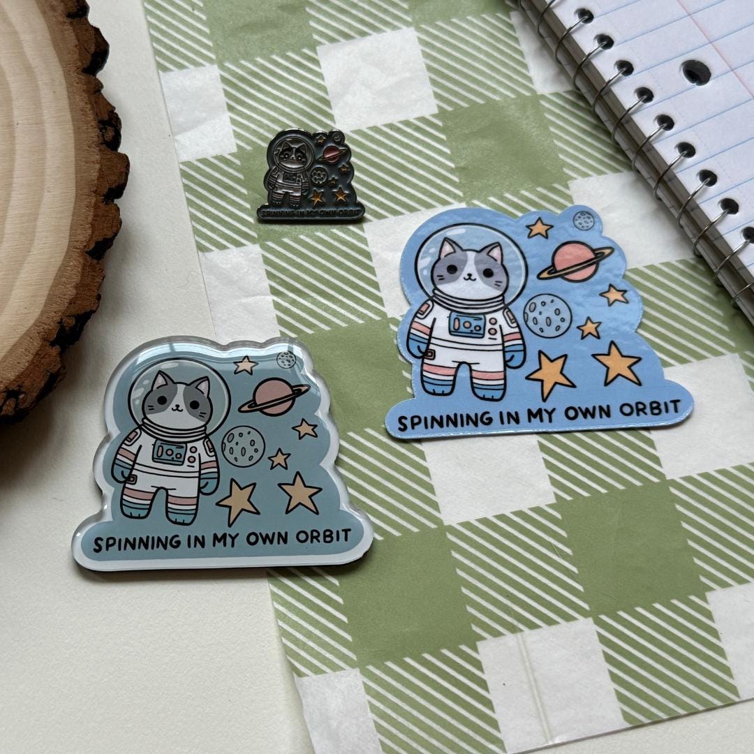 Spinning in My Own Orbit Sticker, Magnet, Enamel Pin | Autism ...