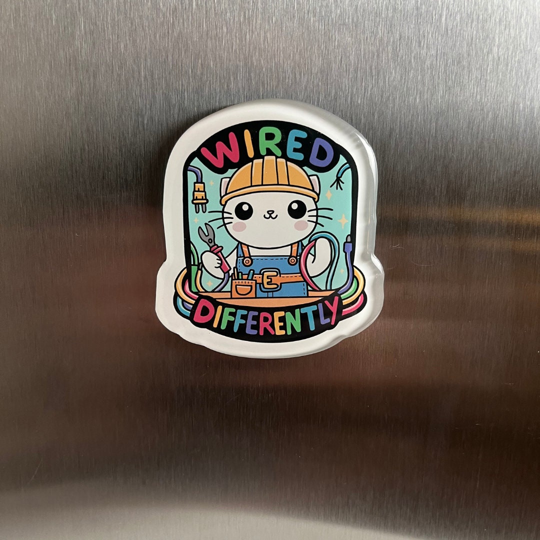 Wired Differently Fridge Magnet Neurodiversity Neurospicy Neurodivergent Autism Adhd Audhd - Etsy