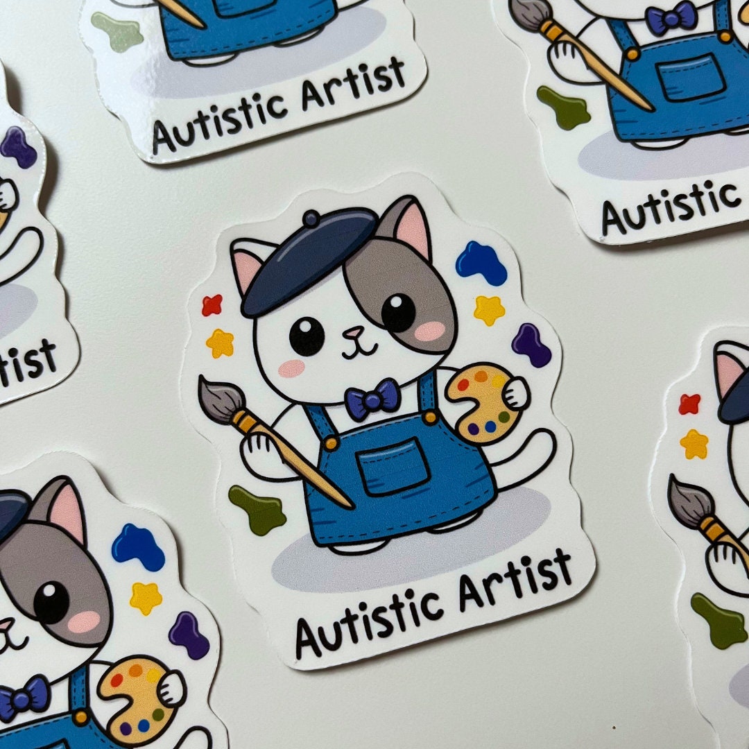 Autistic Artist Sticker Autism Neurodivergent Sticker for Waterbottle ...