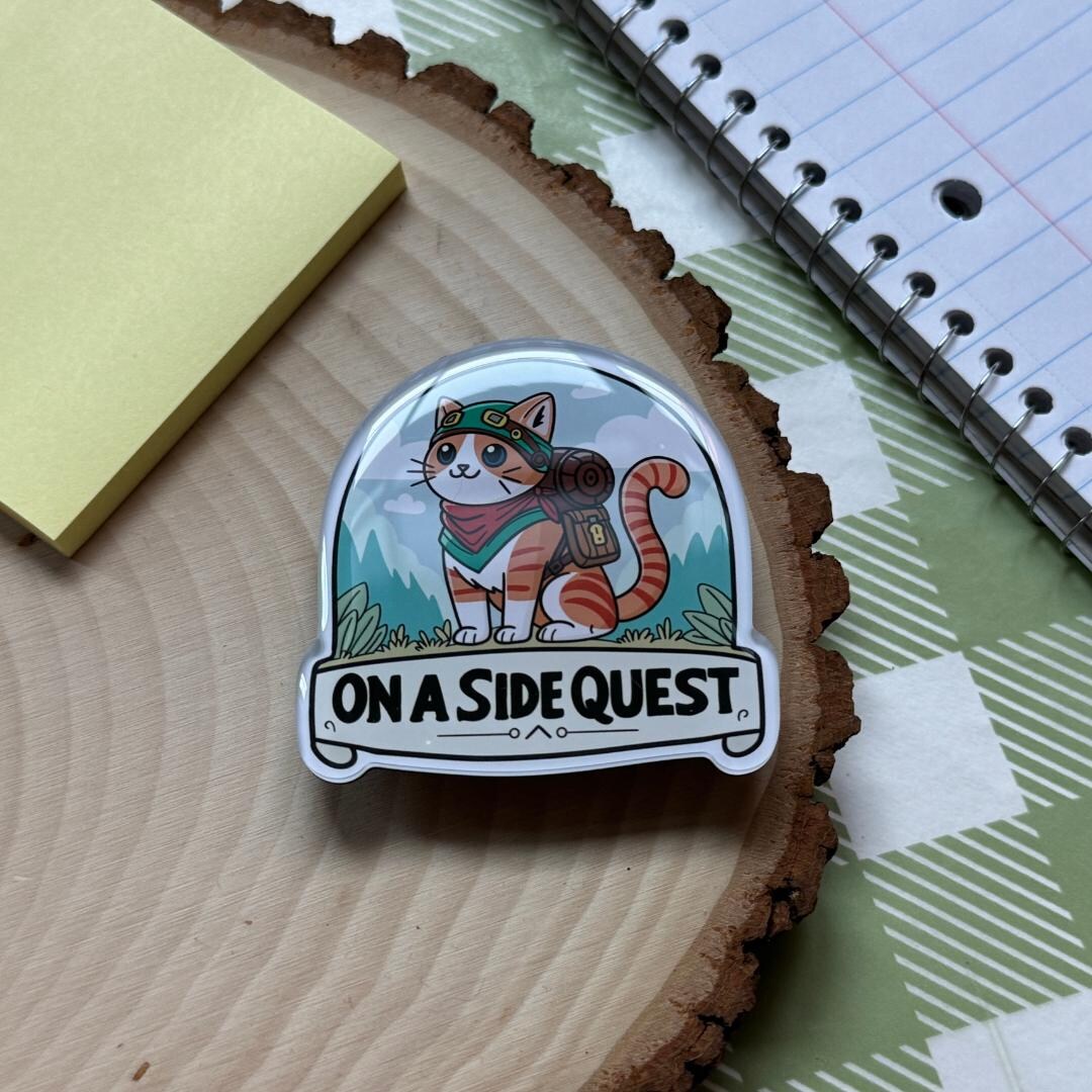 On A Side Quest Magnet | Adhd Cat, Procrastination, Audhd, Sidequest - Etsy