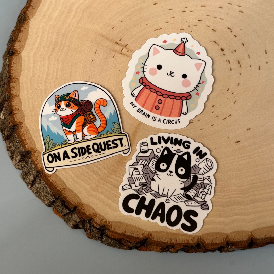 Neurodiversity Cat Sticker 3-pack: Autism ADHD Audhd Stickers - Etsy
