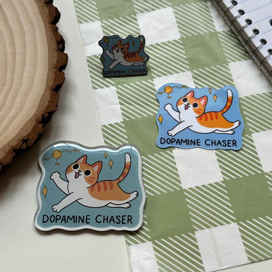 Dopamine Chaser Sticker, Magnet, Enamel Pin | Autism, Adhd ...